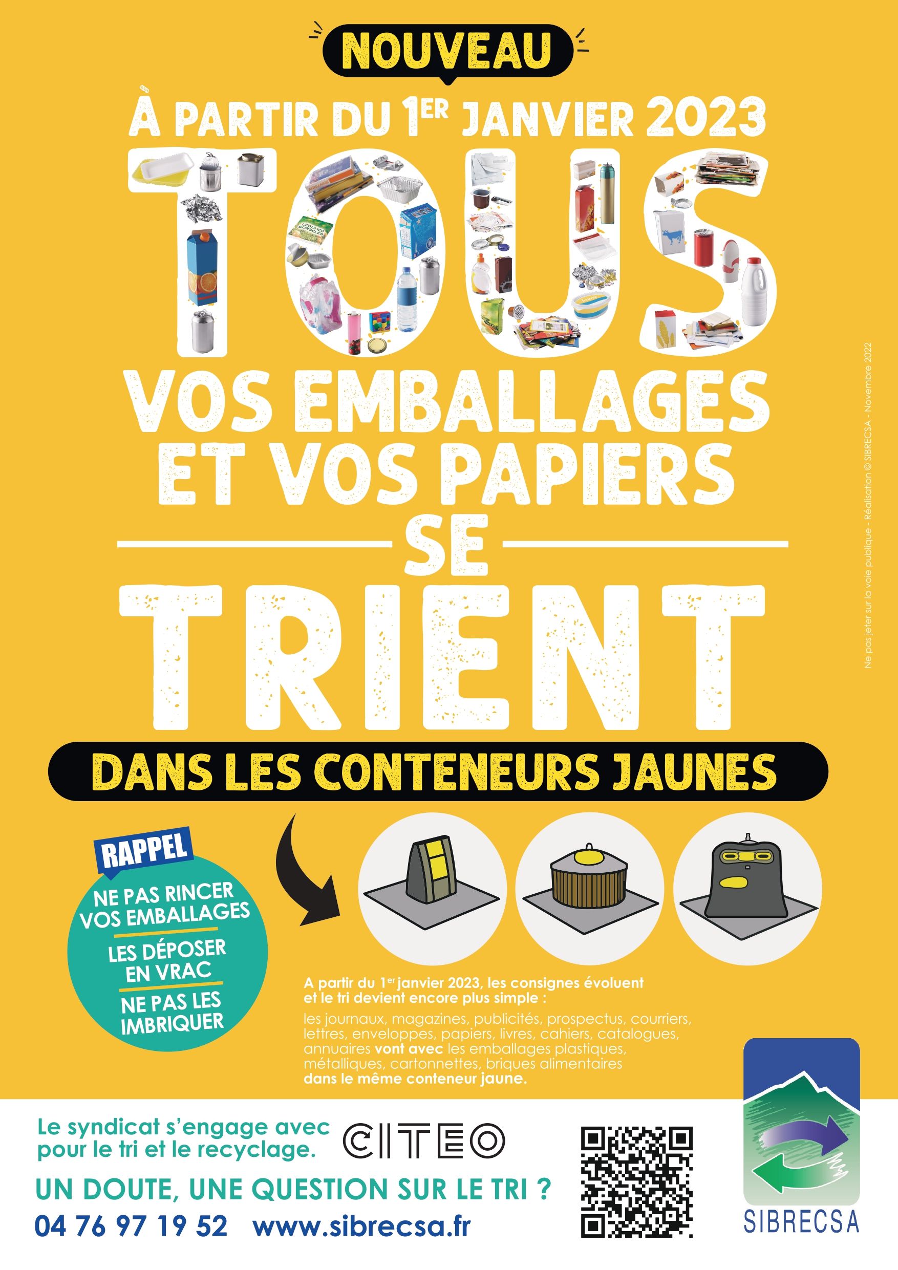 A partir du 1er janvier 2023, le tri devient encore plus simple ! | Crêts en Belledonne